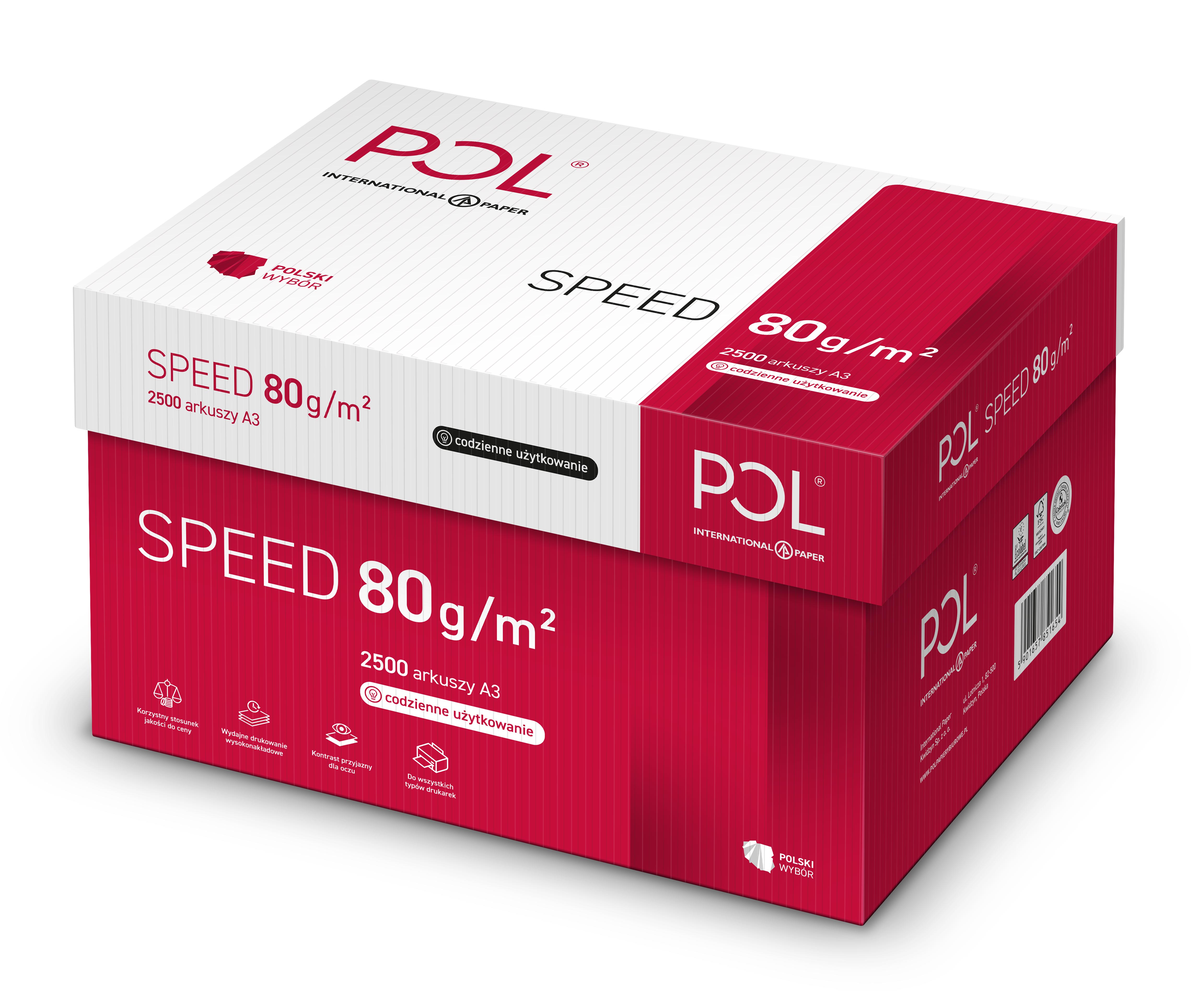 Papier ksero POLSPEED A3 80g klasa C CIE 153 - Papiery ksero białe - Allmix